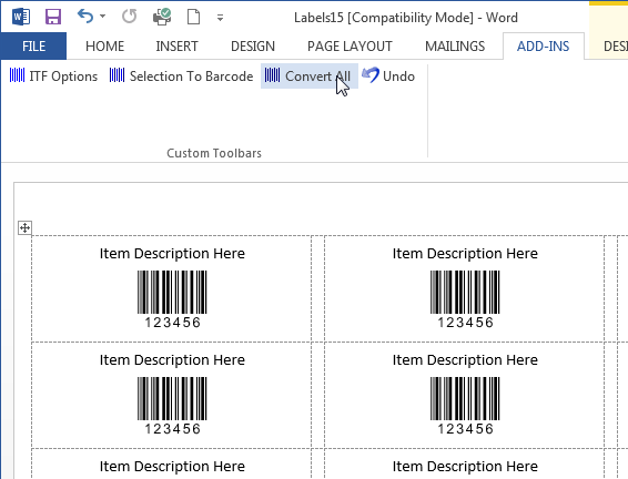 Print A Sheet Of Barcode Labels BarCodeWiz